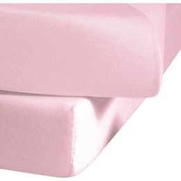 Fleuresse Spannbettlaken &raquo;Ines hochwertiger Jersey aus reiner Baumwolle,&laquo; aus Baumwolle, f&uuml;r Matratzen bis 23 cm H&ouml;he, Bettlaken, Spannbetttuch rosa 