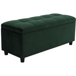 Quelle Bettbank &raquo;Abgesteppt&laquo; Mit Stauraum, auch als Garderobenbank geeignet, Polsterbank gr&uuml;n Holzwerkstoff, Massivholz, Polyester B/H/T: 100cm x 42,5cm x 
