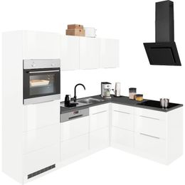 KOCHSTATION Winkelk&uuml;che &raquo;KS-Brindisi Stellbreite 230/170 cm&laquo; wahlweise mit E-Ger&auml;ten und Induktion, mit MDF-Fronten wei&szlig; B/H/T: 230cm x 200cm x 60cm, 