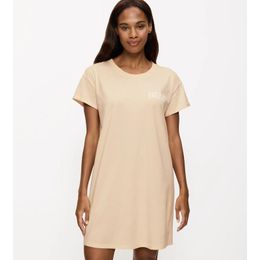 Triumph Damen Nachthemd &raquo;Nightdresses NDK X&laquo; Ohne Taschen weich, atmungsaktiv, gerippter Rundhalsausschnitt, Kurzarm beige 36, N-Gr