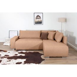 Collection AB Ecksofa &raquo;Poppy L-Form, B: 227 cm&laquo; Schlaffunktion, Bettkasten & 1 Zierkissen beige 100%Polyester B/H/T: 227cm x 41cm x 169cm, Microfaser 