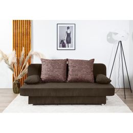 Collection AB Schlafsofa &raquo;Ulla, B: 186 cm, Liegel. 142x186 cm&laquo; Schlaffunktion, Bettkasten & 2 Wende-R&uuml;ckenkissen braun B/H/T: 186cm x 94cm x 85cm, 