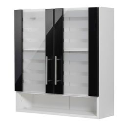 Welltime H&auml;ngeschrank &raquo;Jaca&laquo; Breite 60 cm, mit MDF Hochglanz-Fronten grau Holzwerkstoff, MDF wei&szlig;, B/H/T: 60cm x 64cm x 20cm, T&uuml;ren: 2 Stk.