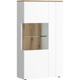 Home Affaire Vitrine &raquo;Dalano&laquo; H&ouml;he ca. 144 cm wei&szlig; Holzwerkstoff Alpinwei&szlig;/coast evoke eiche, B/H/T: 77,7cm x 144,2cm x 37,2cm