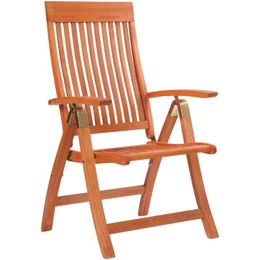 Merxx Gartenstuhl &raquo;Bordeaux, Eukalyptusholz&laquo; () 1 Stk.klappbar, verstellbar braun Massivholz B/H/T: 63cm x 62cm x 110cm, 1 Stk.