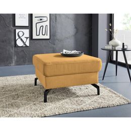 Sit & More sit&more Hocker &raquo;Percy&laquo; Fu&szlig;h&ouml;he 15cm, wahlweise mit unterschiedlichen Fu&szlig;farben gelb B/H/T: 72cm x 46cm x 72cm, Luxus-Microfaser Paris,mit schwarzem 