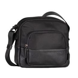 Tom Tailor Damen Tom Tailor Umh&auml;ngetasche &raquo;Viene&laquo; fein genarbtes Lederimitat trifft auf leichtes Nylon mit feinem Logo schwarz B/H/T: 22cm x 20cm x 