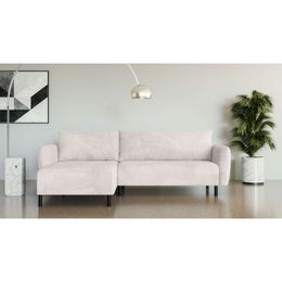 Home Affaire Ecksofa &raquo;Glandine&laquo; L-Form beige 100% Polyester B/H/T: 233cm x 82cm x 177cm, Chenille-Struktur, Recamiere links