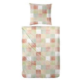 Primera Bettw&auml;sche &raquo;Biber-Bettw&auml;sche Pixelgrid&laquo; 2 Stk. mit klassischer Karo-Optik Biber, Obermaterial: 100% Baumwolle B/L: 135cm x 200cm, 1 Stk., 1 Stk., 