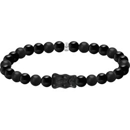 Thomas Sabo Damen Thomas Sabo Armband &raquo;Thomas Sabo x HARIBO: Beadarmband mit Goldb&auml;r&laquo; mit Obsidian, Kristallglas silber 21, Silber 925 (recycelt)