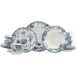 Creatable Kombiservice &raquo;Adelaide, Service 20-tlg.&laquo; Nostalgischer Vintage Dekor, Elegante Form wei&szlig; Porzellan 20