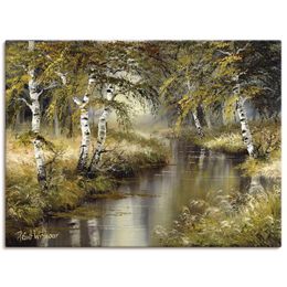 Artland Wandbild &raquo;Kanal tief im Wald&laquo; Wald 1 Stk. tlg. als Leinwandbild, Poster in verschied. Gr&ouml;&szlig;en gr&uuml;n Leinwand B/H/T: 60cm x 45cm, Leinwandbild Wald 