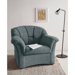 DOMO collection Sessel &raquo;Papenburg zeitlose R&uuml;ckensteppung, elegante Armlehne&laquo; in gro&szlig;er Farbvielfalt blau Struktur ( 90% Polyester, 10% Polyacryl);
