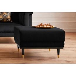 Home Affaire Hocker &raquo;Chamby&laquo; mit Holzrahmen unten schwarz Luxus-Microfaser Lederoptik (100% Polyester);Samtoptik (100% Polyester) B/H/T: 70cm x 46cm x