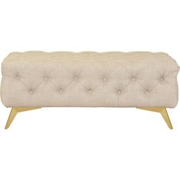 Home Affaire Polsterhocker &raquo;Glynis&laquo; aufw&auml;ndige Knopfheftung, moderne Chesterfield Optik, Fu&szlig;farbe w&auml;hlbar beige Struktur (100% Polyester);Samtoptik (