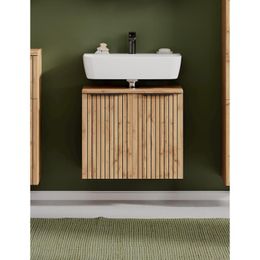 Welltime Waschbeckenunterschrank , Breite 60 cm, 2-t&uuml;rig, ged&auml;mpft braun Holzwerkstoff wotaneiche, B/H/T: 60cm x 54cm x 35cm
