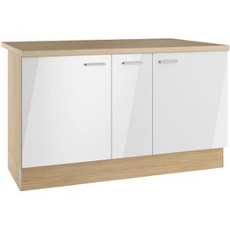 KOCHSTATION K&uuml;cheninsel &raquo;KS-Lucy&laquo; Breite 151 cm, Soft-Close, h&ouml;henverstellbare F&uuml;&szlig;e, Metallgriffe wei&szlig; B/H/T: 151cm x 90,8cm x 96,5cm, ohne E-Ger&auml;te