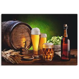 Artland Wandbild &raquo;Bier Stillleben&laquo; Getr&auml;nke 1 Stk. tlg. als Alubild, Leinwandbild in verschied. Gr&ouml;&szlig;en braun B/H/T: 90cm x 60cm, Leinwandbild Getr&auml;nke 