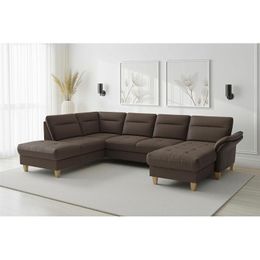 Sit & More sit&more Wohnlandschaft &raquo;Pamela U-Form, B: 292 cm, optional Schlaffunktion & Armteilverstellung&laquo; mit Federkern braun 100% Polyester B/H/T: 292cm x 