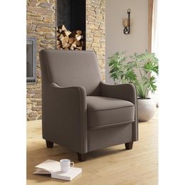 OTTO home Sessel &raquo;County&laquo; 1 Stk. tlg. mit englischer Naht und Federkern-Polsterung grau Luxus-Microfaser (100% Polyester);Struktur fein (100% 