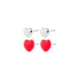 Pilgrim Earrings 'Maeve' female size One size Red / Silver