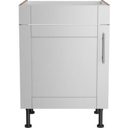 KOCHSTATION Sp&uuml;lenschrank &raquo;KS-Ahus&laquo; Breite 60 cm grau wildeiche Nachbildung, B/H/T: 60cm x 87cm x 58,4cm, T&uuml;ren: 1 Stk.