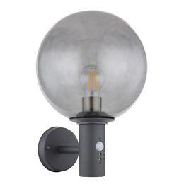 Globo LIGHTING LED Au&szlig;en-Wandleuchte &raquo;HEDWIG&laquo; E27 1 Stk. Warmwei&szlig; Wandlampe mit Bewegungsmelder, Sensor, automatisches Einschalten grau 1 Stk.