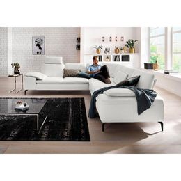 W.Schillig Ecksofa &raquo;valentinoo, Designsofa, elegant und bequem, L-Form&laquo; mit Sitztiefenverstellung, Breite 318 cm wei&szlig; Longlife Xtra-Leder Z73: 