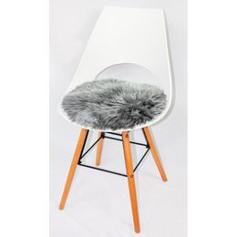 Heitmann Felle Stuhlkissen &raquo;Lamm, Sitzauflage rund&laquo; &Oslash; 45 cm, echtes Lammfell, waschbar, auch als 2er oder 4er Set grau Lammfell B/L: 45cm x 45cm, 4 Stk.
