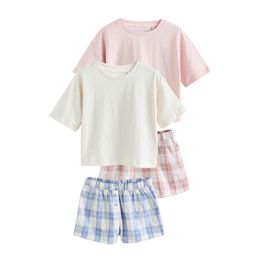 Next Schlafanzug M&auml;dchen Gr&ouml;&szlig;e 152 taubenblau / rosa / altrosa / wei&szlig;