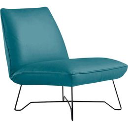 Egoitaliano Sessel &raquo;Lia Loungesessel, elegant und stylisch, toller Sitzkomfort&laquo; extravaganter Designsessel, Solit&auml;rsessel blau Leder CAREZZA, B/H/T: 62cm x 73cm x