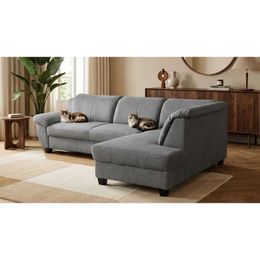 OTTO home Ecksofa &raquo;Silkeborg 254 x 186 cm, formsch&ouml;nes Sofa mit dunklen F&uuml;&szlig;en&laquo; mit Schlaffunktion, L-Form, aus Pet Friendly Bezug 100% Polyester B/H/T