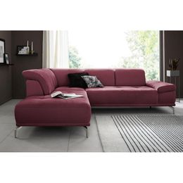 OTTO home Ecksofa &raquo;Caluna&laquo; Inkl.Sitztiefenverstellung, wahlweise mit Kopf- und Armteilverstellung lila Luxus-Microfaser Vintageoptik (100% Polyester);