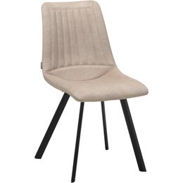 OMG Design Esszimmerstuhl &raquo;Pluto&laquo; (Set) 1 Stk.pflegeleichte Microfaser, Lederoptik beige Stoff B/H/T: 47cm x 86cm x 66cm, 1 Stk., Stoff uni