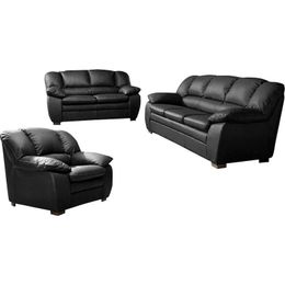 COTTA Polstergarnitur &raquo;Casino, 3tlg. Set, Sofa Wohnzimmer Garnitur, Wellenunterfederung&laquo; Set, 3 tlg. Sessel, 2-Sitzer, 2,5-Sitzer, hohe R&uuml;ckenlehne 