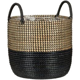 Scheurich Blumentopf &raquo;nature black 27/515&laquo; braun Geflecht Seegras B/H/T: 27cm x 23,5cm x 27cm