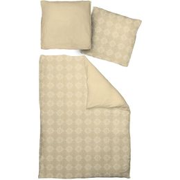Adam Bettw&auml;sche &raquo;Romantic Puligny light&laquo; 2 Stk. aus 100 % Bio-Baumwolle, 2 teilig - Bettw&auml;sche Set beige Renforc&eacute;, Obermaterial: 100% Baumwolle B/L: 155cm 