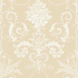 Laura Ashley Vliestapete &raquo;Josette&laquo; gemustert FSC zertifiziert, mit lebhaftem Druck, 10 Meter L&auml;nge beige Vlies B/L: 0,52m x 10m, Rollen: 1