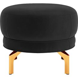 Sit & More sit&more Polsterhocker &raquo;Orient 3&laquo; goldfarbene Metallf&uuml;&szlig;e schwarz 100% Polyester B/H/T: 63cm x 46cm x 63cm, Samtoptik