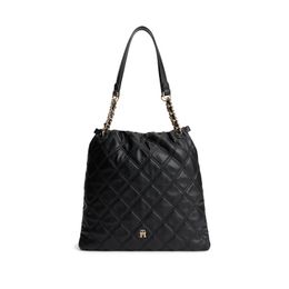 Tommy Hilfiger Damen Tragetasche &raquo;TH FEMININE TOTE&laquo; Damen Umh&auml;ngetasche, Schultertasche, Handtasche mit Ziersteppung schwarz B/H/T: 37cm x 36cm x 13cm