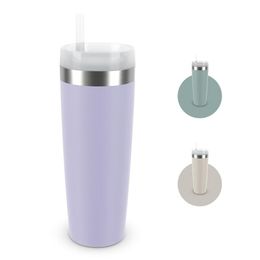 Emsa Isolierflasche &raquo;Travel Mug Cool&sup3;&laquo; 3 Deckelpositionen, f&uuml;r g&auml;ngige Autohalterungen, inkl. Strohhalm Edelstahl, Polypropylen (PP) 500ml