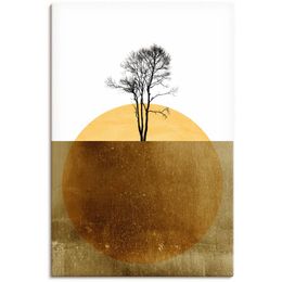 Artland Leinwandbild &raquo;Goldener Ozean&laquo; Meer Bilder 1 Stk. tlg. auf Holzrahmen gespannt wei&szlig; B/H/T: 60cm x 90cm, Leinwandbild Meer Bilder Hochformat, 1 Stk.
