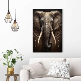 Reinders Wandbild &raquo;Decorated Elephant&laquo; gold MDF B/H/T: 60cm x 90cm x 3cm