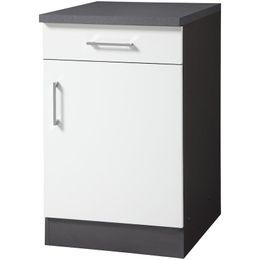KOCHSTATION Unterschrank &raquo;KS-Paris&laquo; Breite 50 cm wei&szlig; Holzwerkstoff B/H/T: 50cm x 85cm x 60cm, Schubladen: 1 Stk. T&uuml;ren: 1 Stk.