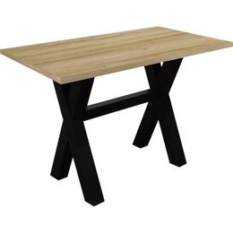 M&auml;usbacher Bartisch Gestell in X-Form (Breite 120, 140 oder 160 cm) braun B/H/T: 140cm x 105cm x 70cm, 140cm