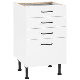 Optifit Unterschrank &raquo;Elga&laquo; mit Soft-Close-Funktion, h&ouml;henverstellbare F&uuml;&szlig;e, Breite 50 cm wei&szlig; Holzwerkstoff wei&szlig;, B/H/T: 50cm x 87cm x 58,4cm, 