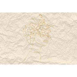 Livingwalls living walls Fototapete &raquo;ARTist Paper Face&laquo; Vlies, Wand, Schr&auml;ge beige Vlies B/L: 4m x 2,7m