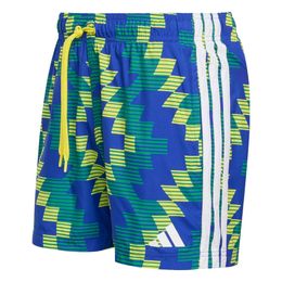 Adidas Performance Boardshorts 'Football-Inspired Graphic Swim Shorts 5' Herren Gr&ouml;&szlig;e XL blau / dunkelgelb / smaragd / wei&szlig;