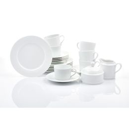 Retsch Arzberg Kaffeeservice &raquo;HEIKE WEISS, Geschirr-Set 20-tlg., mit Milch & Zucker, Porzellan, rund&laquo; Tassen & Teller plus Milch & Zucker, perfekt von fr&uuml;h bis 