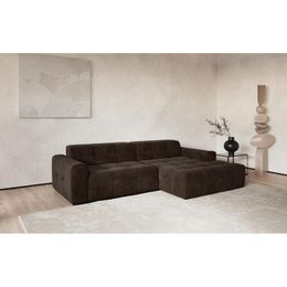 COTTA Ecksofa &raquo;Sento L-Form, B:280 cm, Chenille-Struktur, XXL Recamiere B: 133cm&laquo; modernes cubisches Sofa, hochwertige Steppung, bequemer Sitzkomfort 
